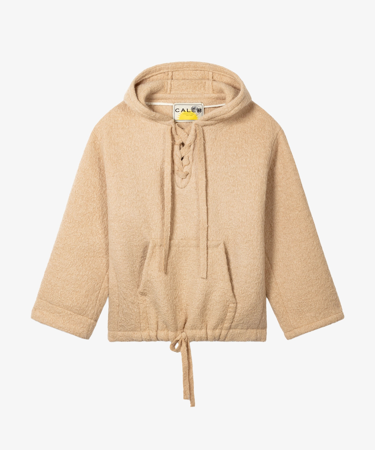 Oversized wool burnous